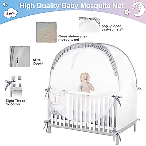 Crib Tents to Keep Toddler from Climbing Out Baby Safety Crib Tent Falls and Mosquito Bites Portable Baby Tents for Baby Cribs Sturdy & Stylish Infant Crib Topper