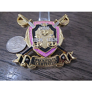 Oneworldtreasures USN Goat Locker Approved Deckplate Certified Female Navy Chief CPO Pink Challenge Coin