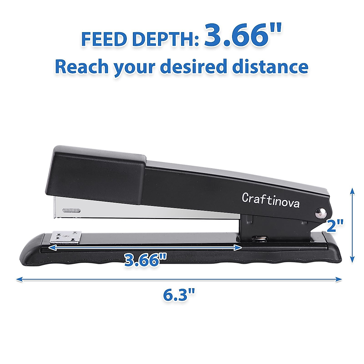 Craftinova Stapler, Metal Desktop Stapler,with 2000 Staples & Stapler Remover,Office Stapler,20-25 Sheet Capacity，3 Packs.