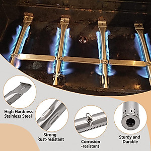 Adviace Grill Replacement Parts for Charbroil Gas2Coal 463370519, 463370516, 463340516, 463336818, 463341918, 463370518, 16 15/16'' Cooking Grates, Grill Burner, Heat Shield Plates and Crossover Tubes