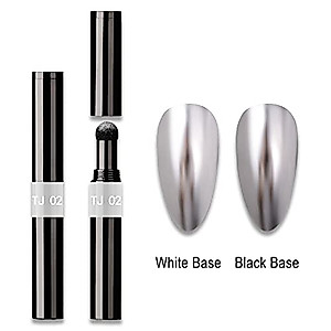 RoseFlower 12 Colors/Set Chrome Nail Powder Pen Holographic Nails Powder with Mirror Effect, Manicure Cushion, Neon Holographic Metallic Luster Powder Aurora Effect Pigment Glitter Fine Nail Art