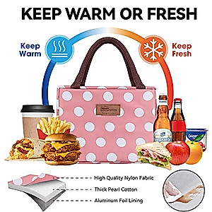 HOMESPON Lunch Bag Insulated Tote Bag Lunch Box Resuable Cooler Bag Lunch Container Waterproof Lunch Holder for Women/Men