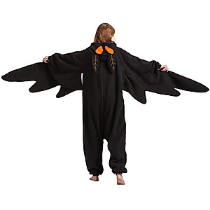 WAWRTOU Mothman Costume Halloween Onesie Adult Cosplay Animal Onesies Pajamas Christmas Sleepwear for Women Men
