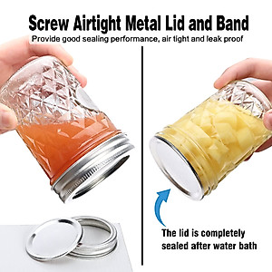 Cozcty 24 Pack 8 oz Mason Jars with Lids and Bands, Small Regular Mouth Glass Canning jars with Airtight Lids, Jelly Jars, Jam Jars, Ideal for Canning, Preserving, Honey, Wedding Favors, Shower Favors