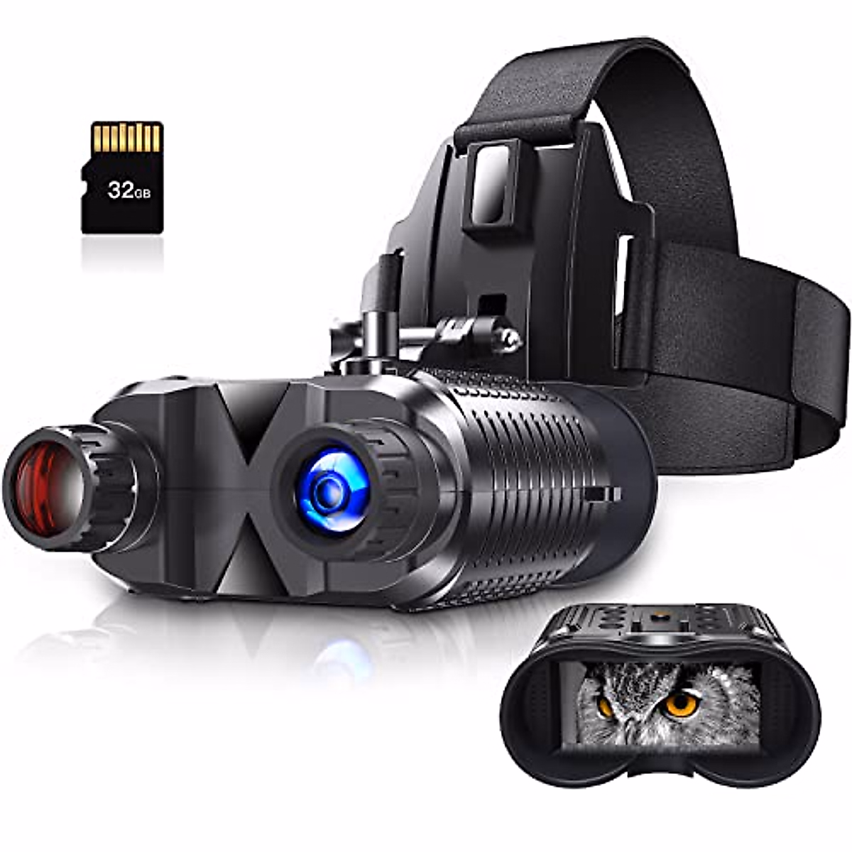 Hojocojo [2023 Upgrade] Night Vision Goggles with Head Strap Digital Infrared Goggles Compatible with Fast MICH Helmet for Airsoft Military Hunting Tactical Gear Included Hard Bag