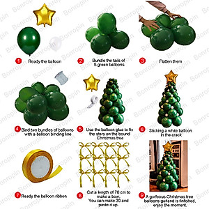 BONROPIN Christmas Balloon Garland Arch kit 96 Pieces Christmas tree Balloons for Christmas Party Decorations