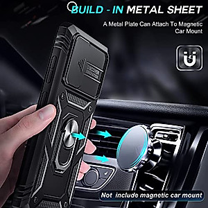 LeYi for Samsung Galaxy S20 FE 5G Case with Slide Camera Cover + [2 Packs] Tempered Glass Screen Protector, Military-Grade Phone Case with Kickstand, Black [NOT FIT S20]