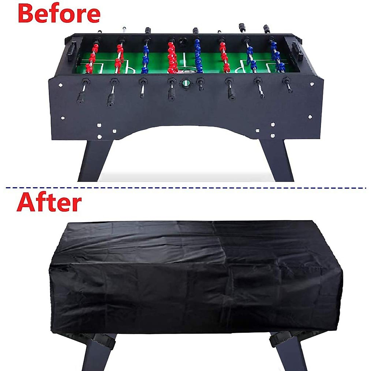 Foosball Table Cover Soccer Table Cover Protection Waterproof Outdoor/Indoor UV Resistant-63x45x19 inches (LxWxH)