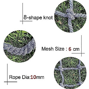 EkiDaz HXRW Rope Net Climbing Net for Kids Climbing Cargo Net Indoor Outdoor Safe Nets for Obstacle Course Playground Treehouse Playground Sets for Backyards (Size : 3 * 4m(9.9 * 12.12ft))