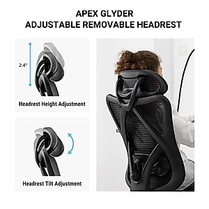 Progressive Desk Ergonomic Office mesh Chair with Cushion seat and armrest. Fully Adjustable and Reclining - Apex Glyder