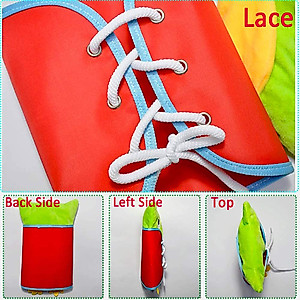 Extpro Learn to Dress Owl Doll Toys Kids Early Learning Basic Life Skills Busy Boards - Lace, Snap, Button, Zip for Preschool Education (Owl)