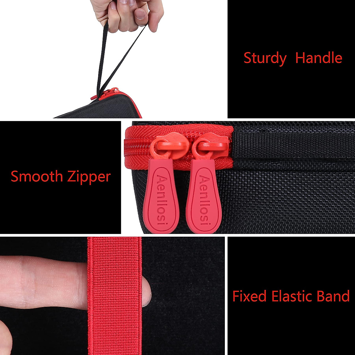 Aenllosi Hard Carrying Case Compatible with NEXPOW T11F 12V Car Jump Battery Starter Power Pack with USB,1000A Quick Charge Battery Booster Holder (Red Zipper,Case Only)