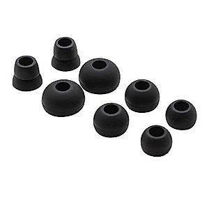 Alitutumao 8pcs Replacement Earbuds Silicone Eartips Compatible with Wireless Powerbeats 3 Powerbeats3 Beats by dr dre Earphones (Black)