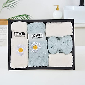 Bath Sheets Set Daisy Pattern Super Soft and Absorbent Bath Sheets Gift Box, Super Absorbent & Quick Dry, Multipurpose Use for Bathroom