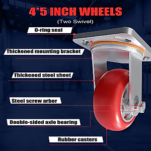 2IN1 Heavy Duty Panel Truck Cart,42" x 24" Flatbed Cart w/1Front&2 Side Handrails,2200 lbs Capacity Drywall Cart&Lumber Cart, Platform Truck w/2 Swivel Casters, All-Steel Hand Truck,Push Cart