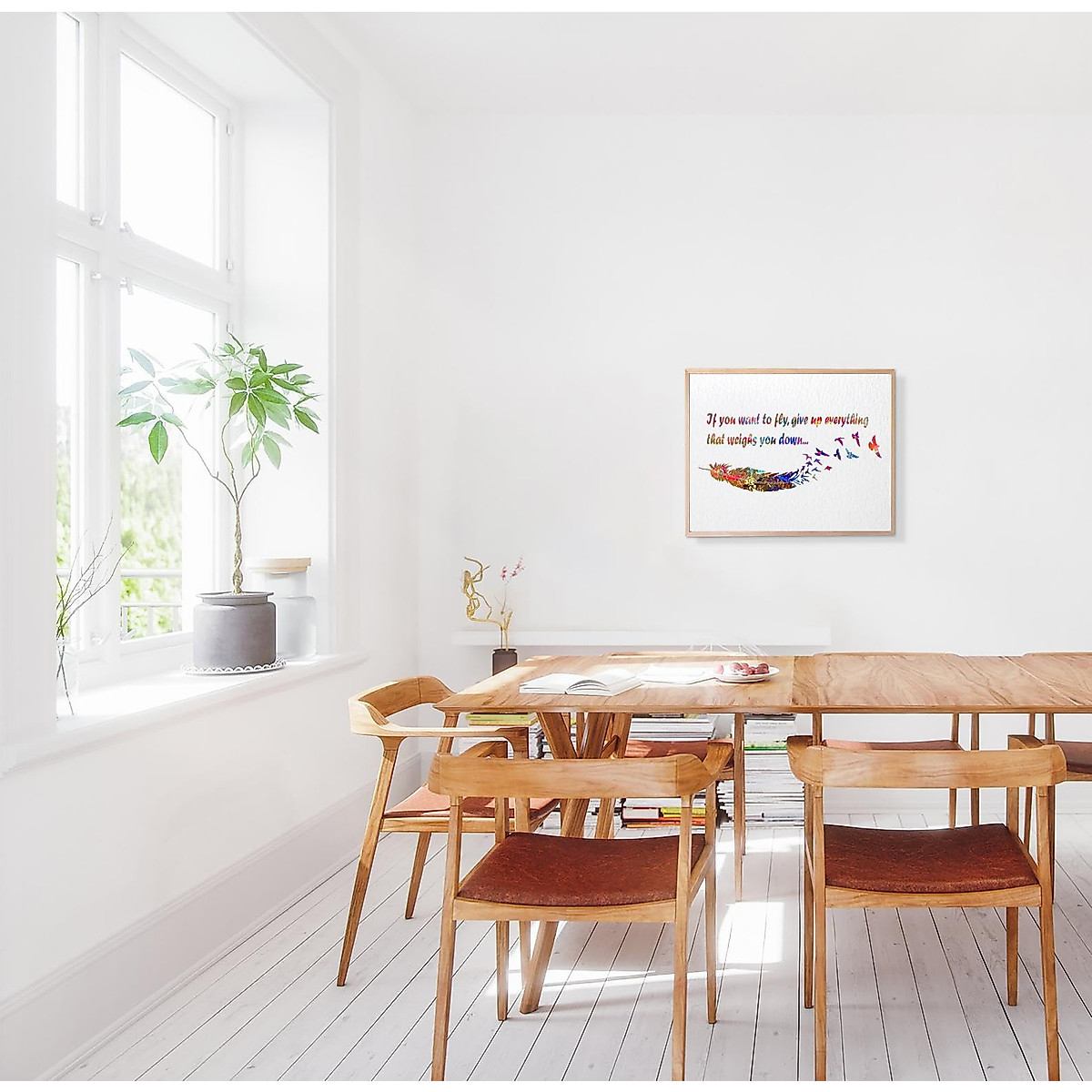 Dignovel Studios 8X10 Unframed Feather Motivational Inspirational Inspiring Quotes Watercolor Art Print Poster Home Decor DN505