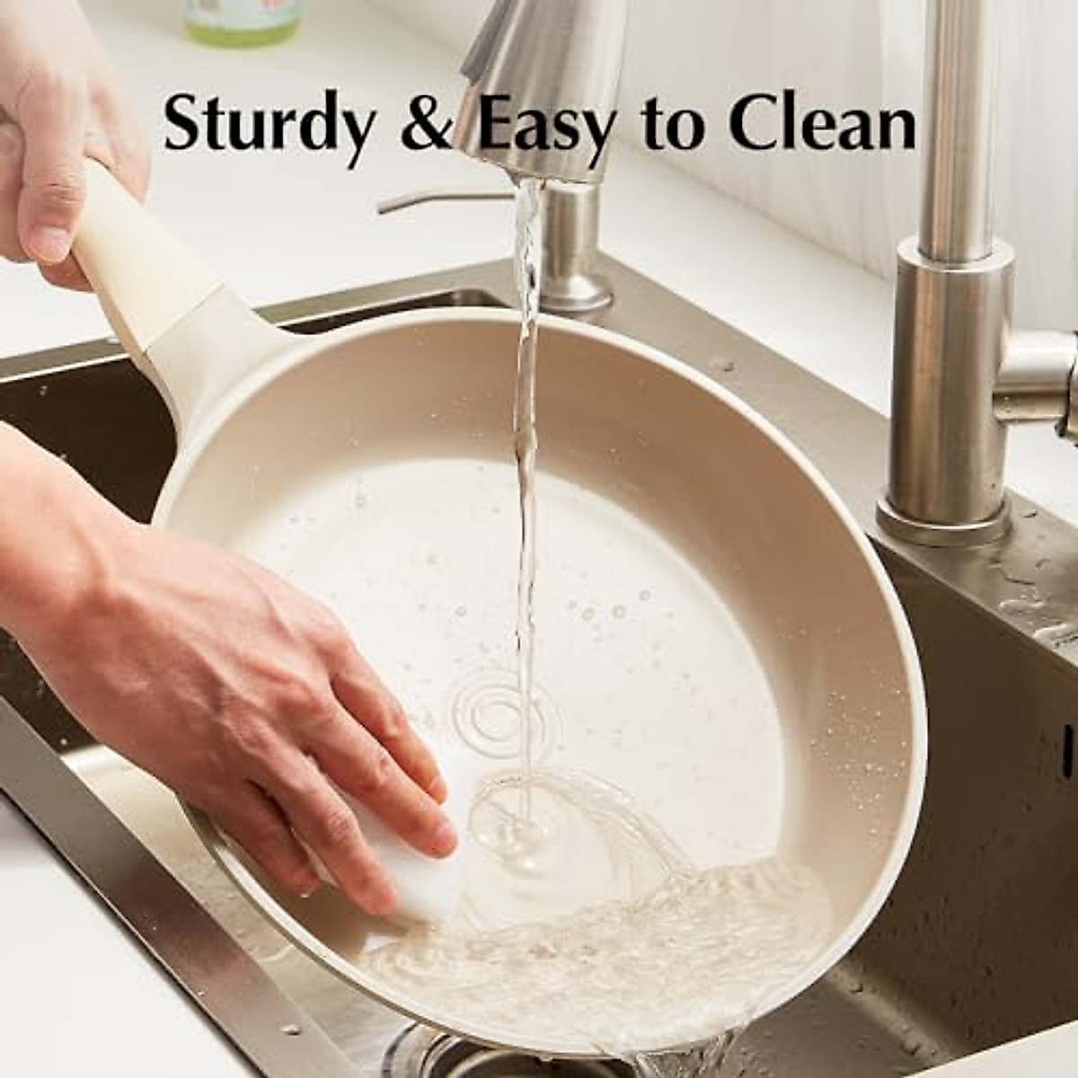 Redchef Ceramic Non Stick Frying Pans Skillet with Lid, 11.5 Inch Frying Pans Nonstick, Nonstick Frying Pan, Non Toxic, PFAS PFOA & PTFE Free, Dishwasher and Oven Safe, Compatible with All Cooktops