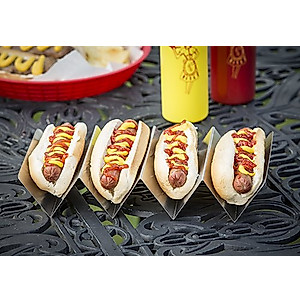 TableCraft BBQ Stainless Steel Hot Dog Prep Tray, Silver, Medium