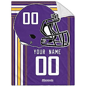 ANTKING Plush Throw Blanket Minnesota Custom Any Name and Number for Men Women Youth Gift