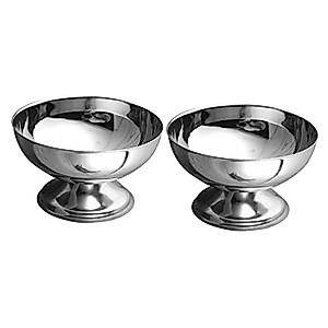Alipis 2 Pcs Stainless Steel Dessert Cup Small Storage Shelf Glass Trifle Bowl Fruit Snack Molds Stainless Steel Ice Cream Cups Dessert Dish Sundae Bowls Dessert Bowl Salad Cup Candy Cup