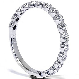 P3 POMPEII3 1/2ct Bezel Stackable Diamond Ring 14K White Gold - Size 7