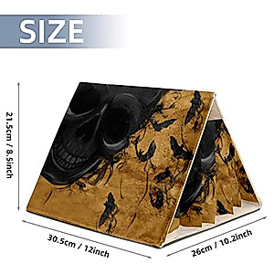 enheng Small Pet Hideout Skull and Crossbones Bat Hamster House Guinea Pig Playhouse for Dwarf Rabbits Hedgehogs Chinchillas