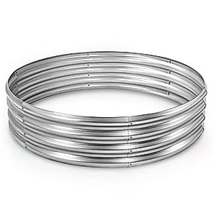 Land Guard Galvanized Raised Garden Bed Kit, Galvanized Planter Raised Garden Boxes Outdoor, Round Large Metal Raised Garden Beds for Vegetables.…