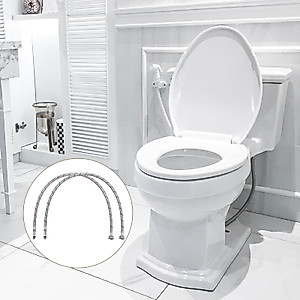 uxcell 28 Inch Long Faucet Supply Line Connector, 2pcs G3/8 Female Compression Thread x M10 Male Connector Braided M10x1mm 304 Stainless Steel Water Supply Hose Line