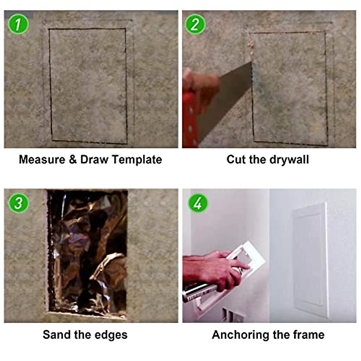 PNKKODW Plumbing Access Panel for Drywall 14 x 14 Inch Plastic Access Door Wall Access Panel Ceiling Reinforced Hinged Durable White