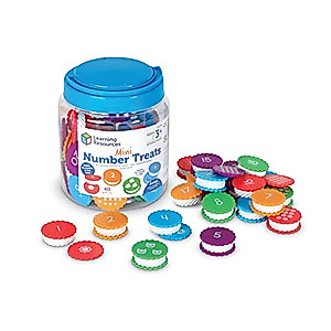 Learning Resources Mini Number Treats, 40 Pieces, Ages 3+, Cookies Toys, Counting and Colors Recognition, Fine Motor Skills Toys, Montessori Toys for Kids