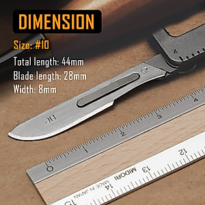 KeyUnity KA00 10pcs #10 Knife Blades Replacement Utility Knife Blade for Arts & Crafts, Plant Cutting, Clay Modeling, Podiatry, Dermaplaning & More