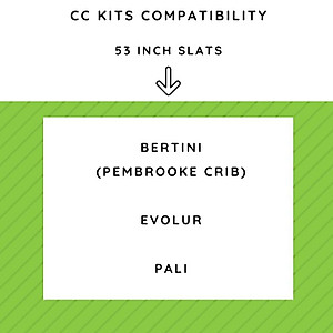 CC KITS Set of Eight (8) 53 Inch Full/Double Size Solid Wood Support Bed Slats｜Use Crib Conversion Kits｜Platform Frame for Mattress｜Bunkie Board, Box Spring or Foundation Replacement Option