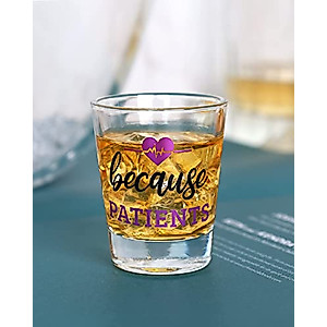 Levfla Before Patients After Patients Set Nursing Gifts 11 oz Coffee Mug 18 oz Stemless Wine Glass 2 oz Shot Glass for Doctor's Day Pediatrician Physician Graduation Birthday Nurse Week Gifts (Purple)