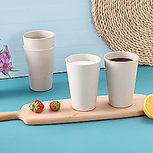 28pcs Wheat Straw Dinnerware Sets, Plates and Bowls Sets for 4, Large Plates, Bowls, Cups for Camping, Picnic Microwave Safe