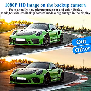 DoHonest Wireless Backup Camera for Car with 5" Monitor, HD 1080P No Delay Bluetooth Backup Camera System for Truck Pickup Minivan Support Add Second RV Camera DIY Installation to Avoid Drill Hole S4