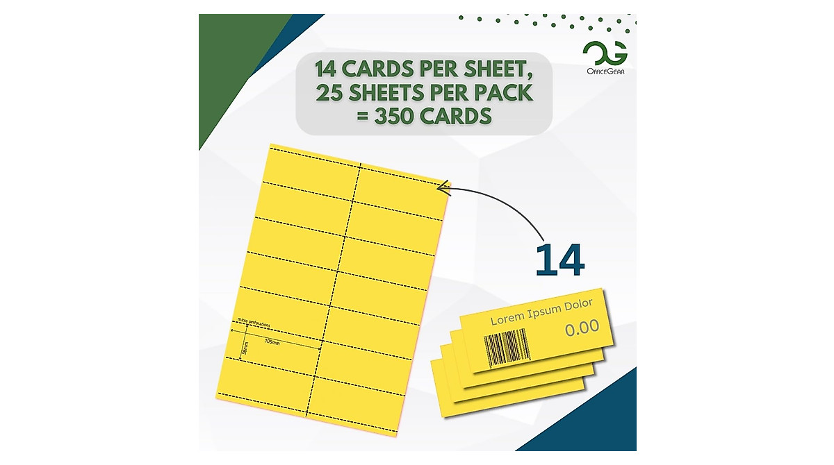 OfficeGear Yellow Shelf Labels 14-up Printable 350 Pack | Easy to Use