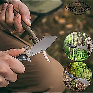 Hunting 440C Stainless Steel Titanium Coated 9.5'' Tracker Fixed Blade Hunting Knife Best EDC Camping Hiking Fishing Hunting Knife 100% Prime Quality