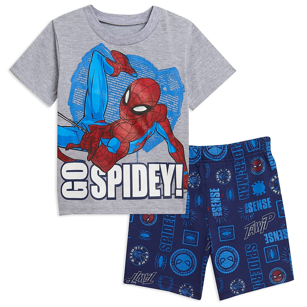 Marvel Spider-Man Toddler Boys T-Shirt and Shorts Outfit Set Gray/Blue 4T
