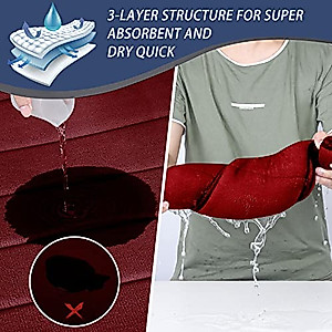 Memory Foam Bath Mat Set Bathroom Mat Set Ultra Soft 3 Piece Bathroom Rug Non Slip and Highly Absorbent Bathroom Floor Mat Machine Washable Toilet Mat（Burgundy, 17” X 24”+24” X 24”+24” X 32”)