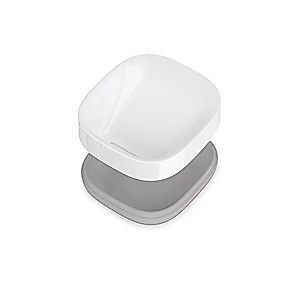 Joseph Joseph 70511 Slim Compact Soap Dish with Drain, Gray, 7.1 x 3.6 x 8.4 cm