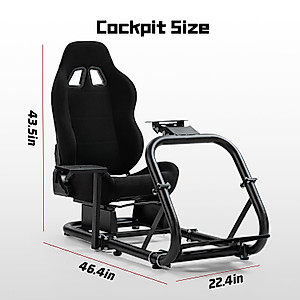 Dardoo G29 Advanced Racing Simulator Cockpit with Ergonomic Seat Fit for Logitech/Thrustmaster/Fanatec/PS5 G920 G923 T300RS T500RS TX,Adjustable Steering Wheel Stand,No Wheel,Pedal and Handbrake