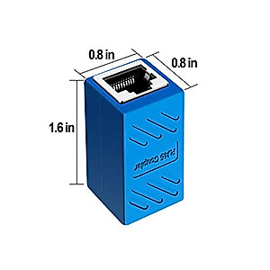 RJ45 Inline Coupler,RJ45 Coupler, for Cat7/Cat6/Cat5e/cat5 Ethernet Cable Extender Connector - Female to Female, Blue 2 Pack