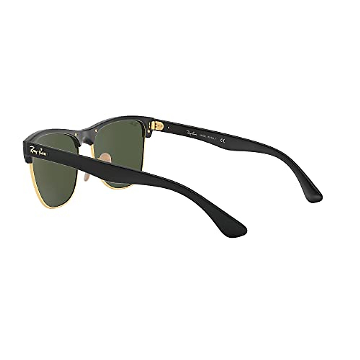 Ray-Ban RB4175 Clubmaster Oversized Square Sunglasses, Demi Gloss Black On Gold/G-15 Green, 57 mm