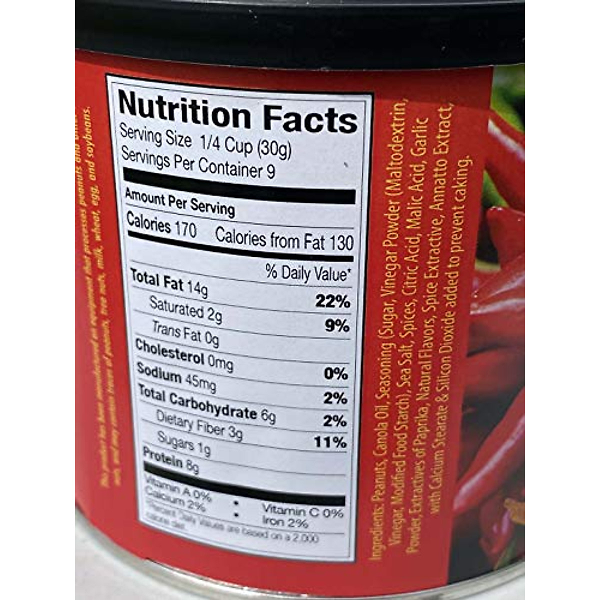 Spicy Sriracha 10oz cans Gillespie's Peanuts grown on our family farm! (2 Cans)