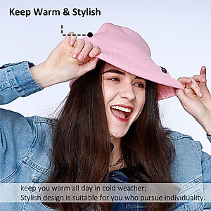 Joywant Knit Beanie Hats for Men Slouchy Acrylic Guys Women Winter Hat Skull Caps All Season Cuffed Unisex Beanies (Pink)