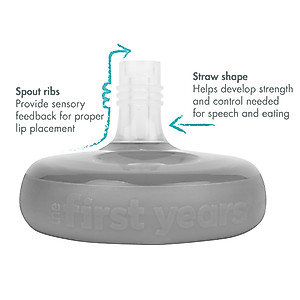 The First Years Insulated Straw Cups for Toddlers 2pk – Ladybug & Marbled – Pink & Blue