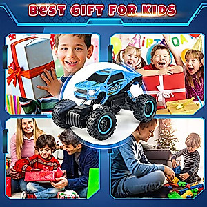 DOUBLE E 1/12 Scale Remote Control Monster Trucks - 2.4Ghz Off Road RC Trucks, Toys Gifts for Boys Age 6-10