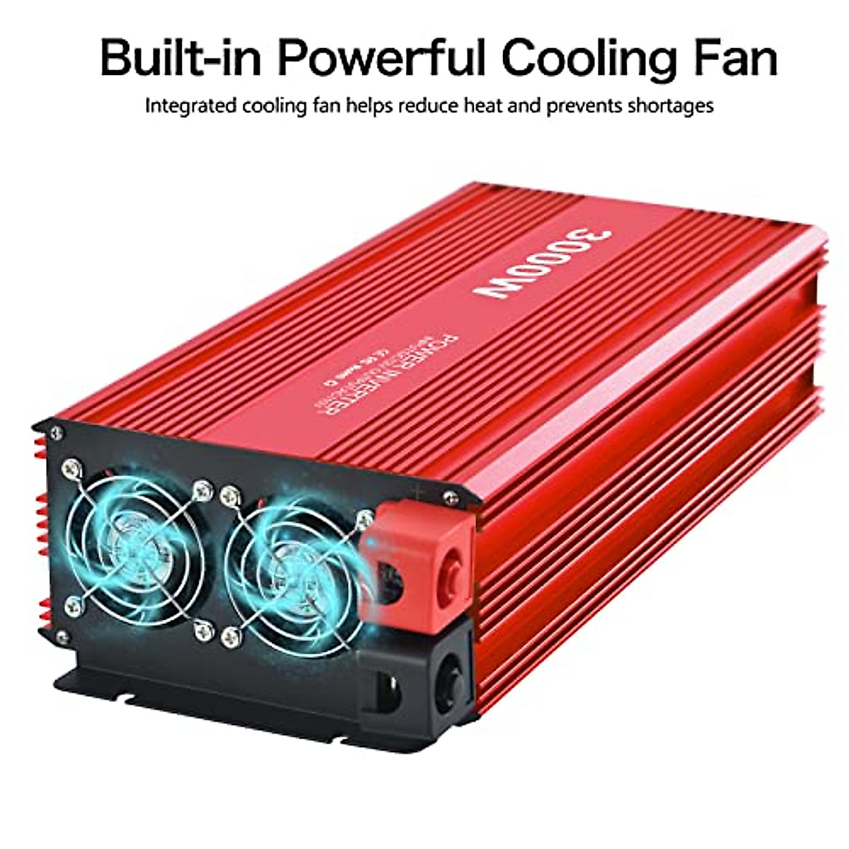 3000W Power Inverter 3000 watt Modified Sine Wave Inverter with 3 AC Outlets and 2.4A USB Port Converter DC 12V in to AC 110V Out for Car RV Truck(Red)