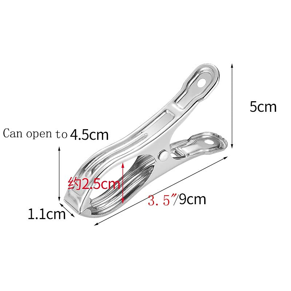 TONSNY 8 Packs Large Heavy Duty Metal Clothespins Towel Clips Clamps Stainless Steel Clips Beach Towel Clips Heavy Duty Clips Windproof Clips Metal Clips Hanger for Quilt Boat Pool Cover (3.5 ")