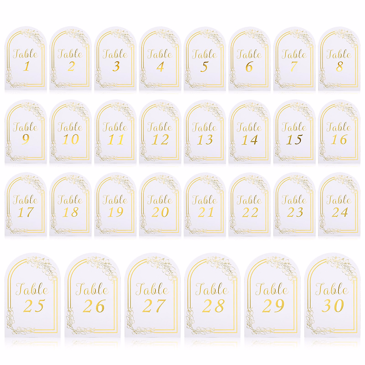 Ubamdom Gold Wedding Table Numbers 1-30, Table Numbers For Wedding Reception, 4x6 Inch Double Sided for Your Wedding, Reception, Anniversary, Birthday Party or Celebration(2 Pack)